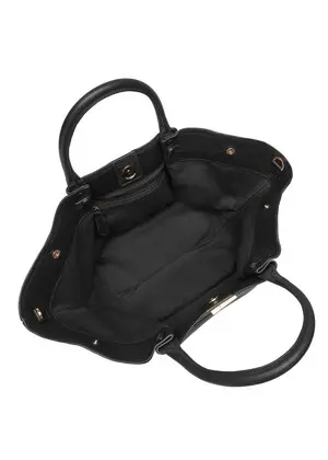 DEMELLIER The New York Midi Grained Leather Tote By - Black