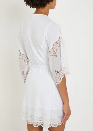 Eberjey Beatrix Lace-embellished Jersey Robe