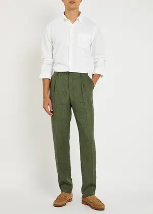 Sunspel Tapered-leg Linen Trousers