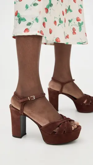 Schutz Keefa Platform Heels - Root Brown