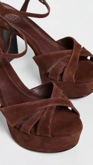 Schutz Keefa Platform Heels - Root Brown