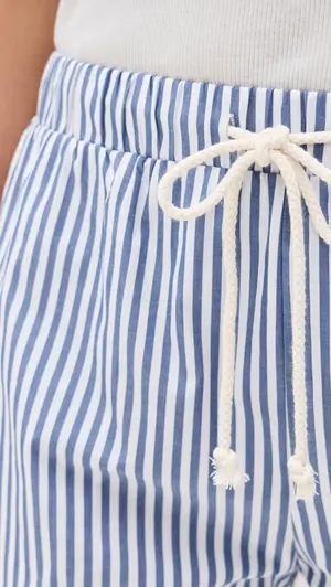 PERFECTWHITETEE Riley Woven Striped Shorts