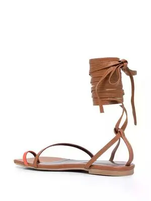 Staud Nicola Leather Flat Sandals