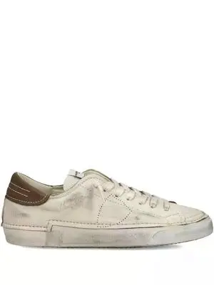 Philippe Model Distressed Leather Low-top Sneakers