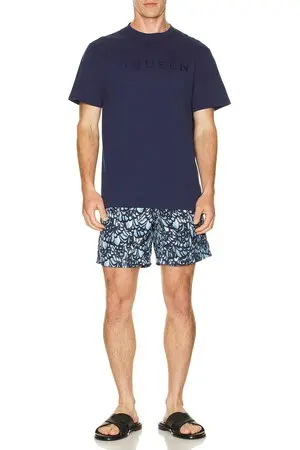 Alexander McQueen Feather Print Swim Short