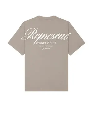 REPRESENT Owners Club Script Tee Shirt In Brown
