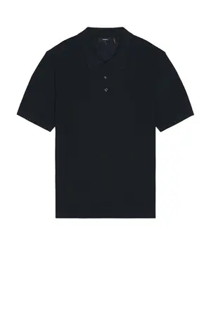 Theory Mesh Polo In Navy - Baltic