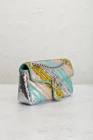 Gucci Sequin Gg Marmont Shoulder Bag