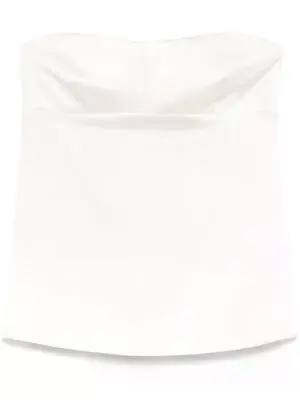 Patrizia Pepe Satin Strapless Top - Neutrals