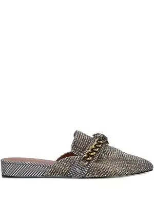 Kurt Geiger Chain-embellished Crystal Mules - Brown