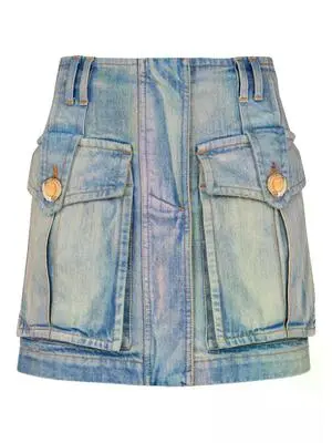 Balmain Belted Skirt - Blue