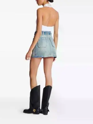 Balmain Belted Skirt - Blue