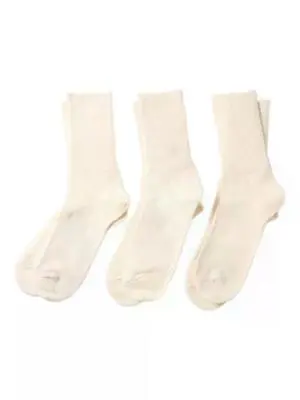 ROTOTO Ribbed Crew Socks Three-pack - Neutrals