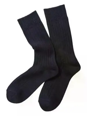 ROTOTO Ribbed Crew Socks - Black