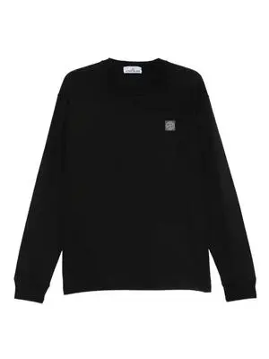 Stone Island Compass-patch Long-sleeve T-shirt - Black