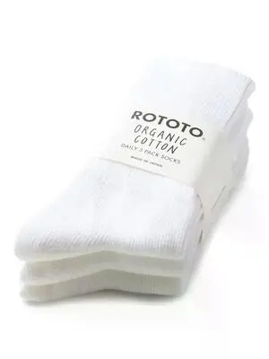 ROTOTO Ribbed Crew Socks Three-pack