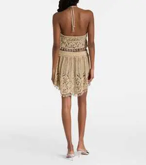 Rabanne Crochet Embellished Lamé Crop Top - Gold