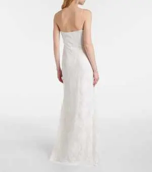 SELF-PORTRAIT Strappy Floral Lace Gown