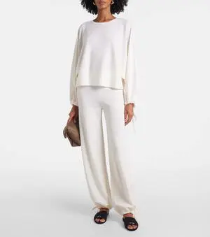 Max Mara Virgin Wool Wide-leg Pants - White