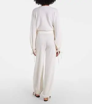 Max Mara Virgin Wool Wide-leg Pants - White