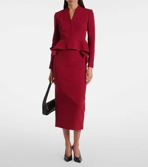 Roland Mouret Crêpe Pencil Skirt - Red