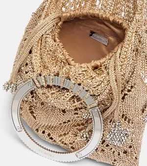 Rabanne Beaded Crochet Lamé Tote Bag