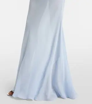SELF-PORTRAIT Strappy Lace-trimmed Georgette Gown