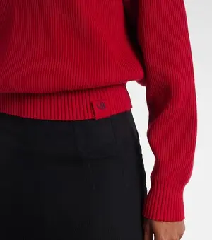 Victoria Beckham Ribbed-knit Cotton And Silk-blend Sweater - Red