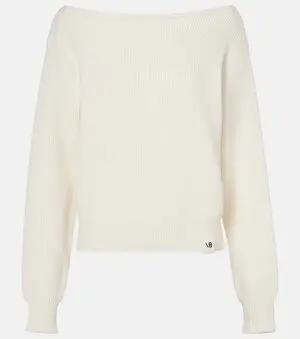 Victoria Beckham Cotton And Silk-blend Sweater - White