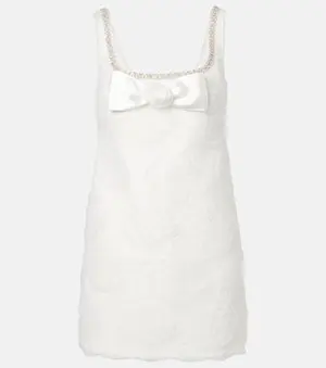 SELF-PORTRAIT Embellished Floral Tulle Minidress