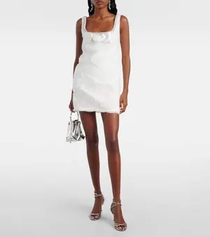 SELF-PORTRAIT Embellished Floral Tulle Minidress