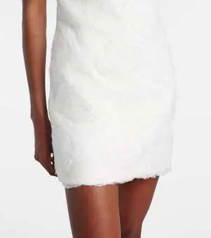 SELF-PORTRAIT Embellished Floral Tulle Minidress