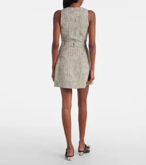 GANNI Belted Tweed Mini Dress