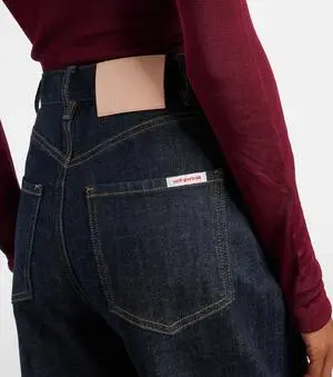 SELF-PORTRAIT High-rise Barrel-leg Jeans - Blue