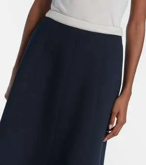 Max Mara Abaco Pleated Jersey Midi Skirt