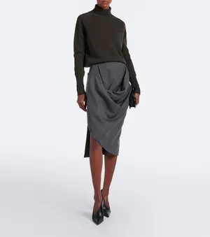 Victoria Beckham Wool Turtleneck Sweater - Green