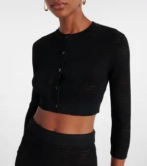 Victoria Beckham Pointelle Cropped Cardigan