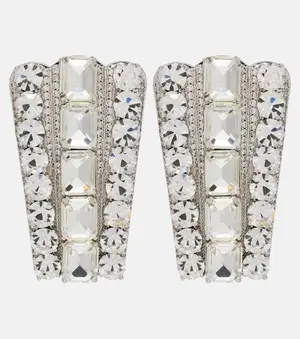 SELF-PORTRAIT Crystal-embellished Drop Earrings - Silver