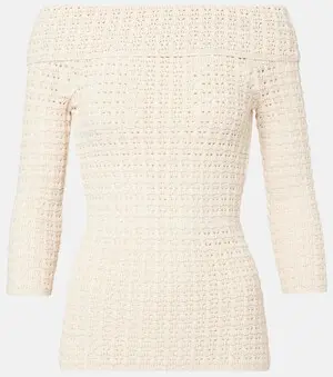 Isabel Marant Étoile Dermottega Crochet Off-shoulder Top - White