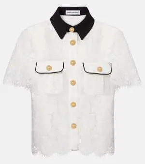 SELF-PORTRAIT Lace Shirt - White