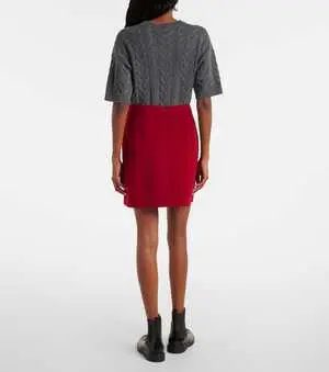 Max Mara Aida Virgin Wool Mini Skirt - Red