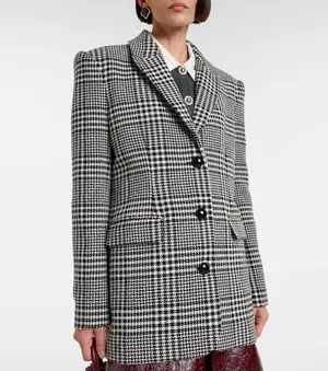 SELF-PORTRAIT Houndstooth Oversized Blazer