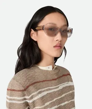 Bottega Veneta Intrecciato Square Sunglasses - Gray