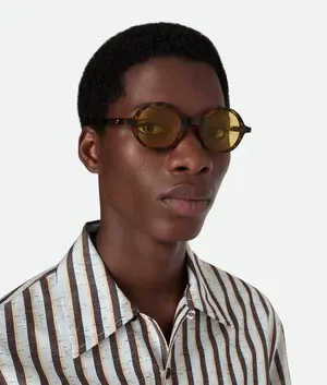 Bottega Veneta Classic Round Frame Sunglasses