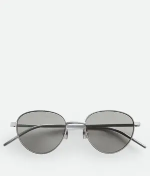 BOTTEGA  VENETA Intrecciato Panthos Sunglasses - Silver/gray
