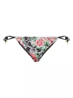 Philipp Plein Chain Floral-print Bikini Bottoms - Red