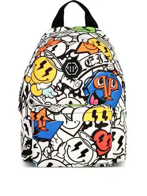 Philipp Plein Printed Backpack - White