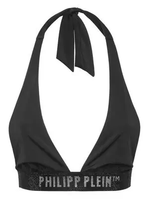 Philipp Plein Logo-band Bikini Top - Black