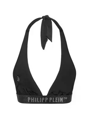 Philipp Plein Logo-band Bikini Top