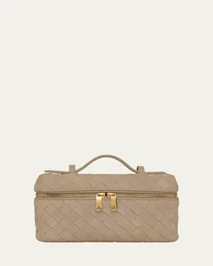 Bottega Veneta Intrecciato Suede Crossbody Bag - Ecru
